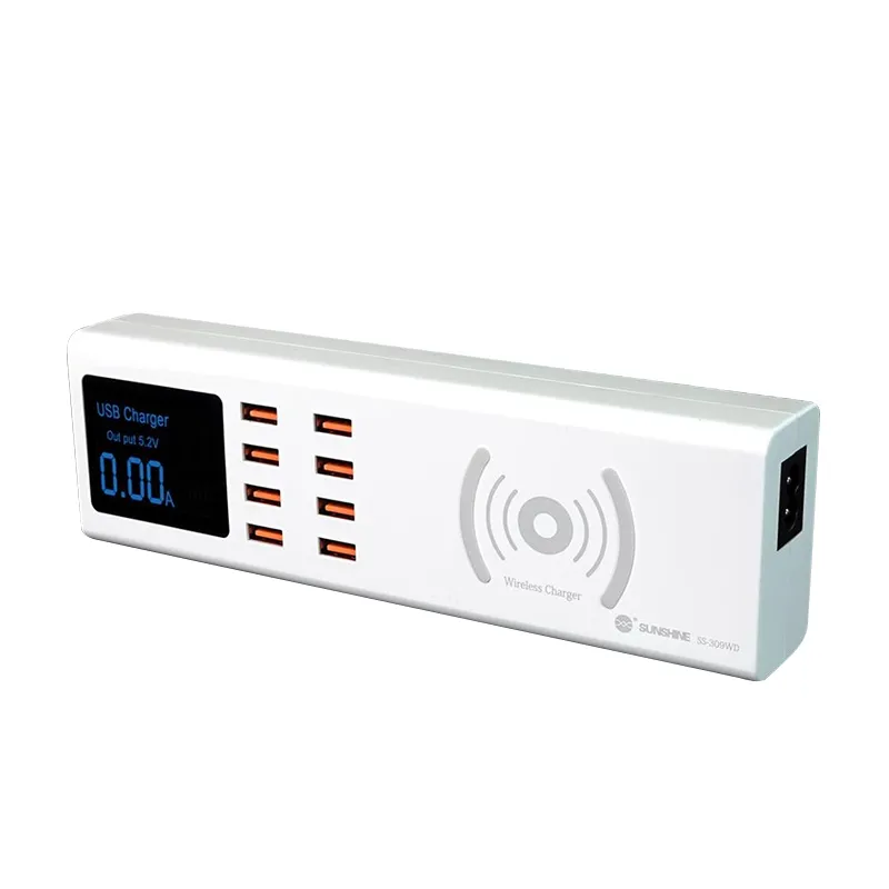 Punjac pametni SS-309WD 8xUSB + bezicni punjac (QI) SUNSHINE