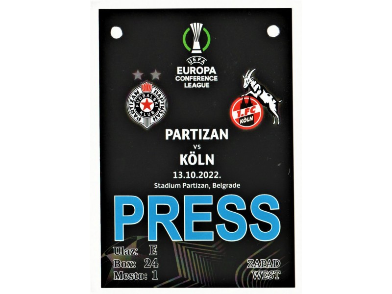 2022, PARTIZAN - KELN! Liga Konferencija. PRESS.