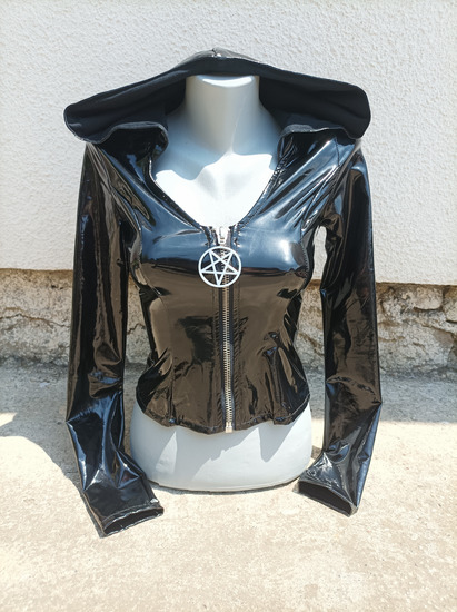 Killstar PVC Fetish Pentagram Bluza XS