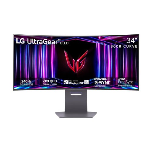 LG 34″ UltraGear OLED UWQHD Gaming zakrivljen monitor 34GS95QE-B