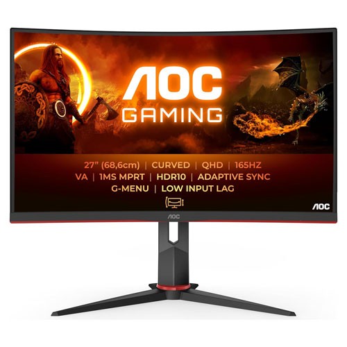 AOC 27″ QHD 165Hz Gaming zakrivljen monitor CQ27G2S/BK