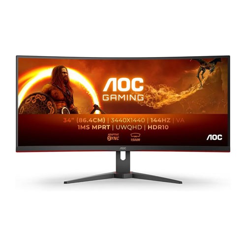 AOC 34″ WQHD 144Hz Gaming zakrivljen monitor CU34G2XE/BK