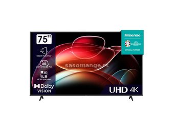 Televizor Hisense 75A6K, 75'' (189 cm), 3840 x 2160 Ultra HD 4K, Smart Vidaa U 6.0