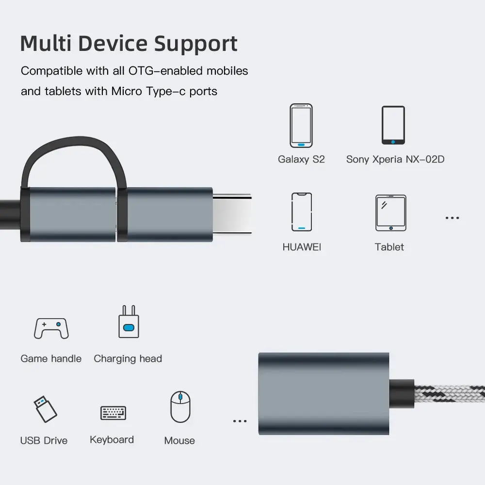 Kabl OTG type C micro USB na USB Z 3