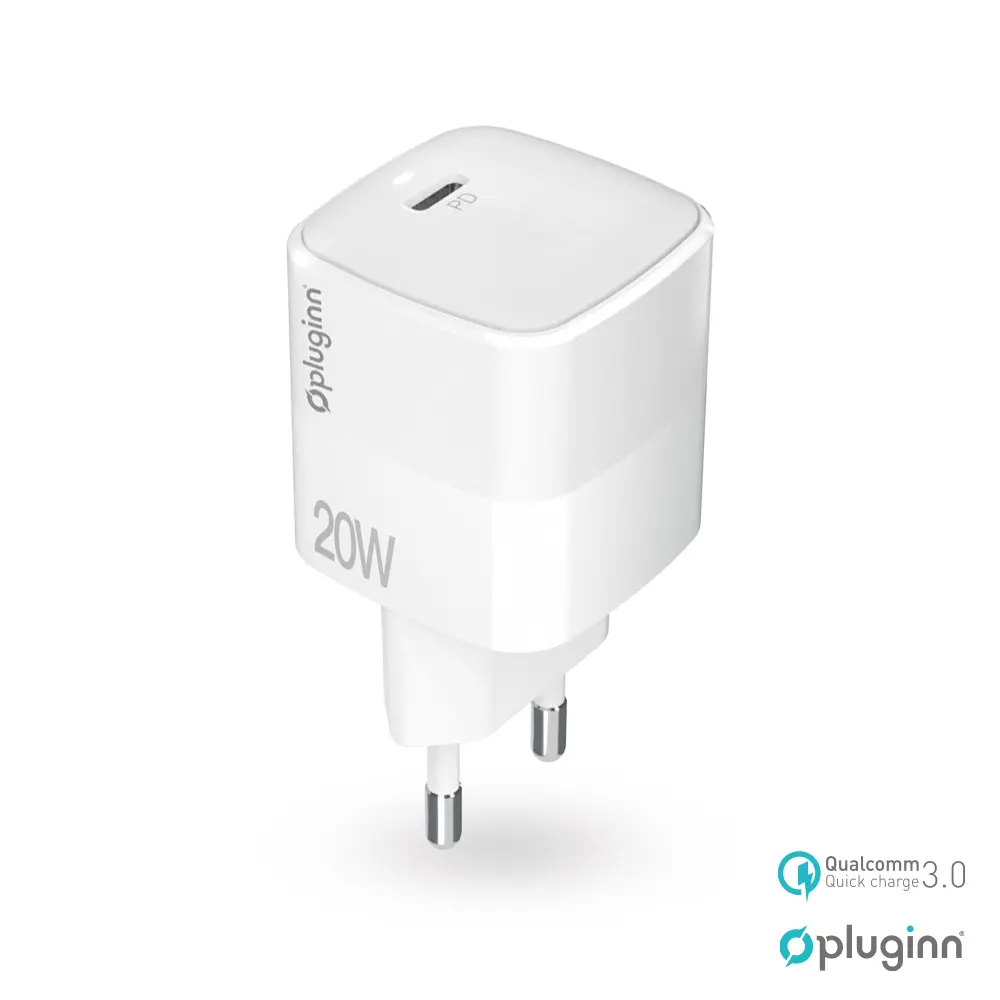 Kućni punjač Pluginn PI-D61S, PD3.0, PPS, 20W sa PD iPhone lightning kablom beli