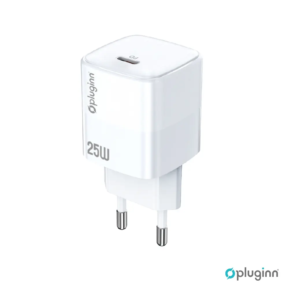 Kućni punjač Pluginn PI-D73-25w, PD 3.0, PPS, 25W sa PD iPhone lightning kablom beli