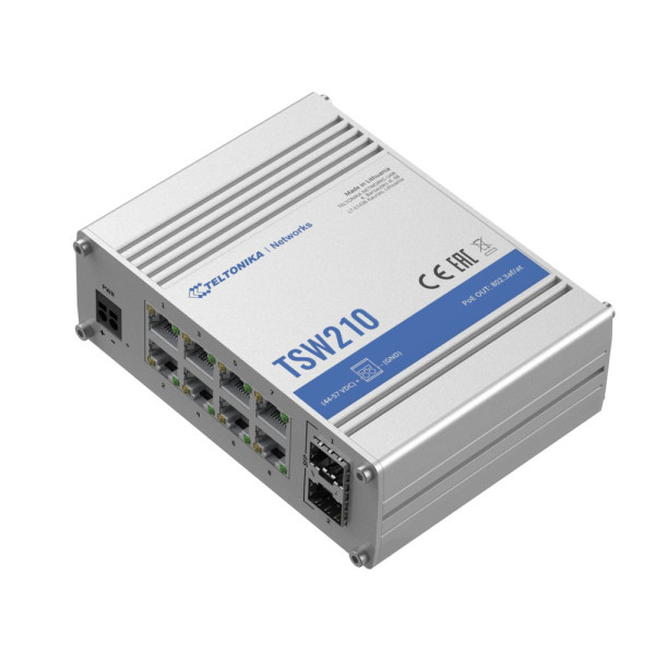 Teltonika TSW210 , Switch 8 10/100/1000, 2 SFP port