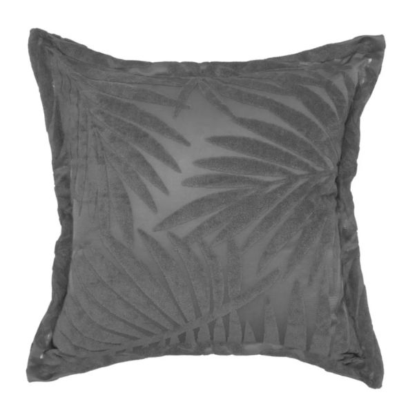 ATMOSPHERA Dekorativni jastuk Feuille 45x45cm velur poliester siva