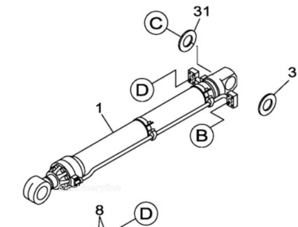 Case KUV10040 hidraulični cilindar za E805 građevinske mašine