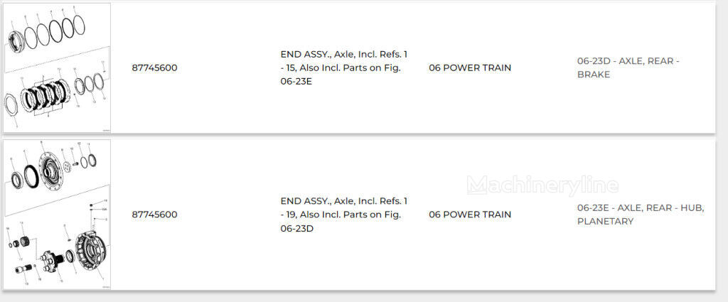 Case 87745600 krajnji pogon za W110B W130 W130B građevinske mašine