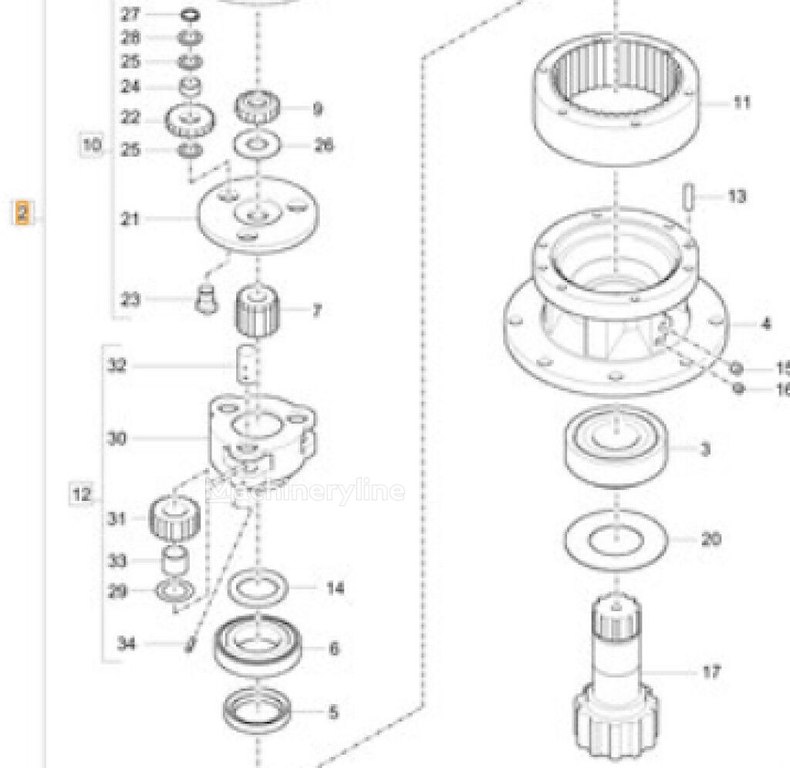 Case 31M8-10140AR rotacioni prenosnik za E57C građevinske mašine