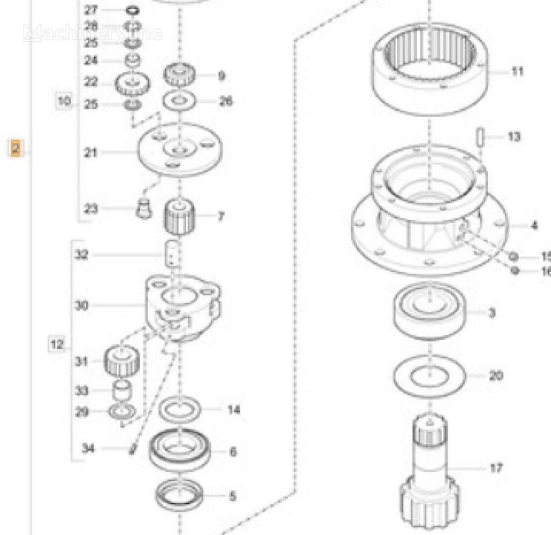 Case 31M8-10140AR 31M8-10140AR rotacioni prenosnik za CX57C građevinske mašine