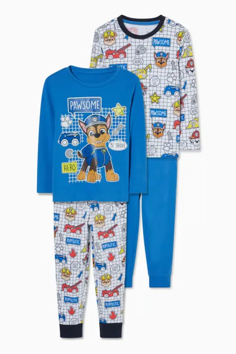 C&A Set pidžama za dečake, 2 komada, Plavo-bele