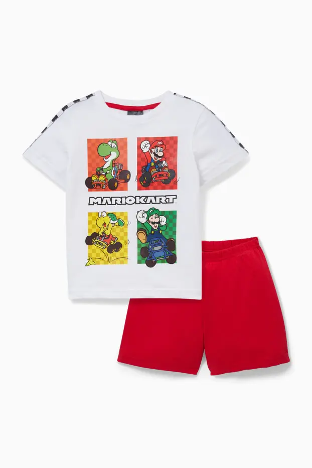 C&A Pidžama za dečake Mario Kart, Crveno-bela