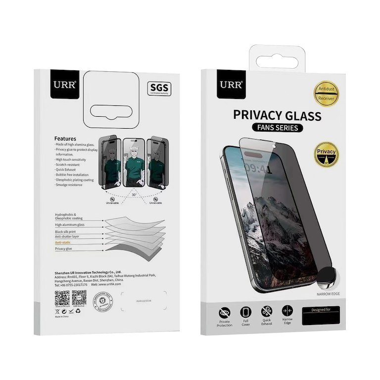 Folija za zastitu ekrana PREMIUM PRIVACY GLASS za iPhone 15 Pro (6.1)