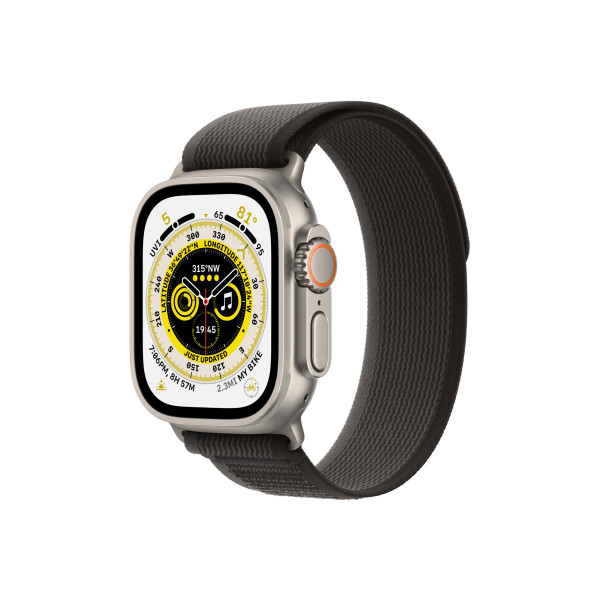 ''Apple Watch Ultra GPS + Cellular, 49mm Titanium Case with Black/Gray Trail Loop -?S/M''