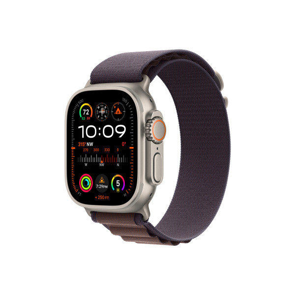 Apple Watch Ultra2 Cellular, 49mm Titanium Case with Indigo Alpine Loop - Small