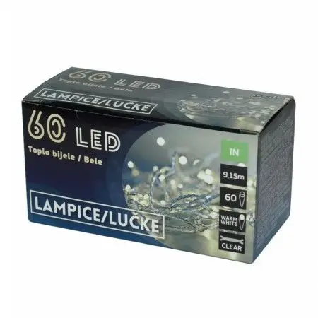 DENIS Led lampice 60 bele B/O