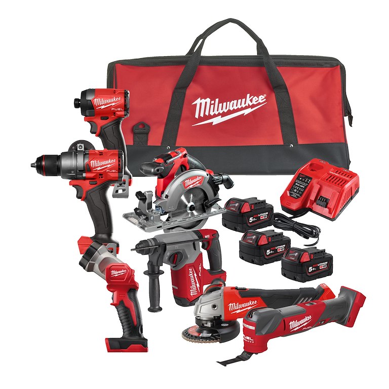 Milwaukee M18FPP7A-503B Aku set od 7 alata, 3x5.0Ah