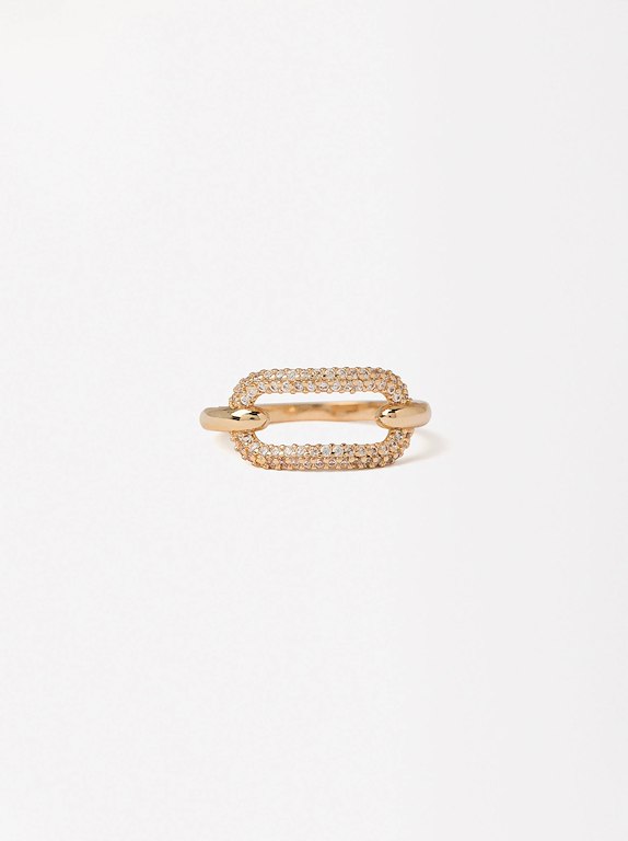 Golden Ring With Zirconia