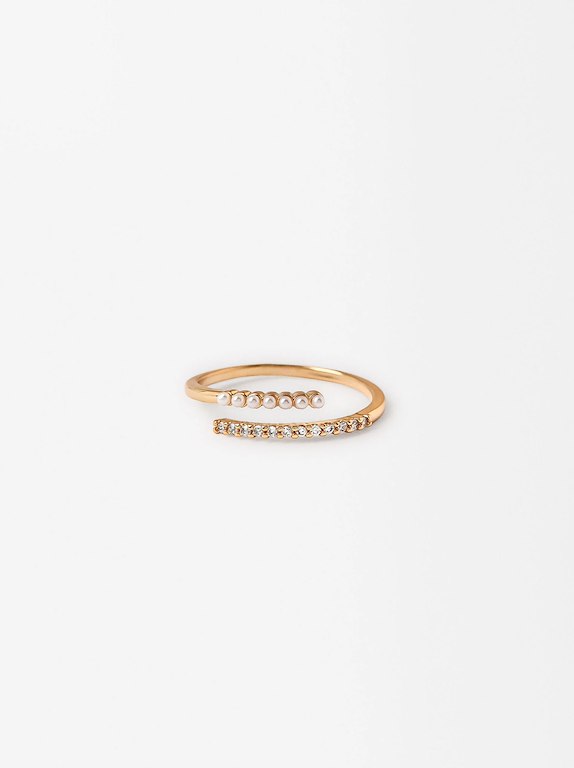 Crossed Zirconia Ring