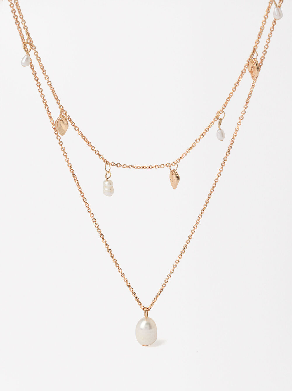 Double Necklace With Pearls