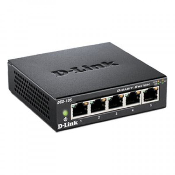 Switch 5-portni gigabitni D-Link DGS-105E (metalno kućište)