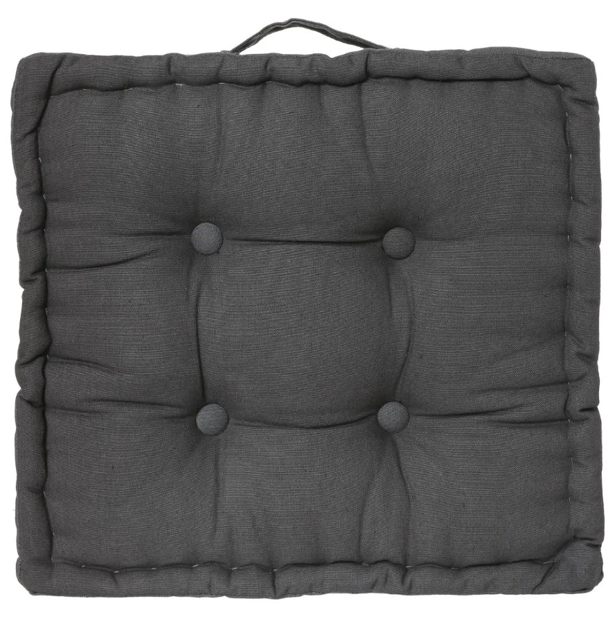 Podni jastuk l. 40 x p. 8 x h. 40 cm pamuk tamno siva