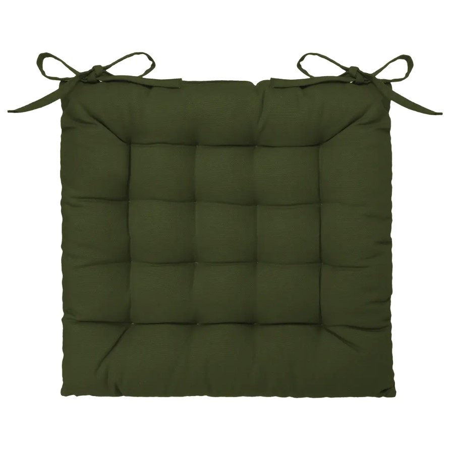 Jastuk za stolicu l. 38 x p. 38 x h. 4,5 cm pamuk zelena