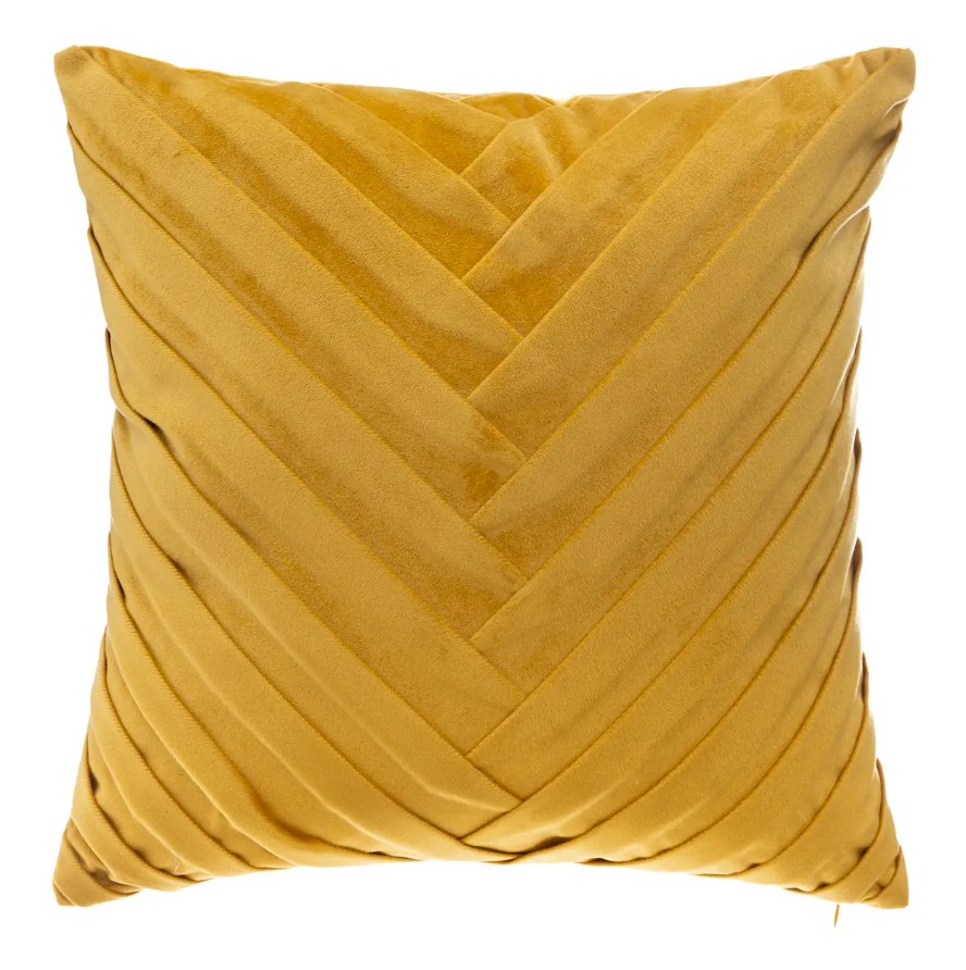 Dekorativni jastuk bred 40×40 cm poliester oker