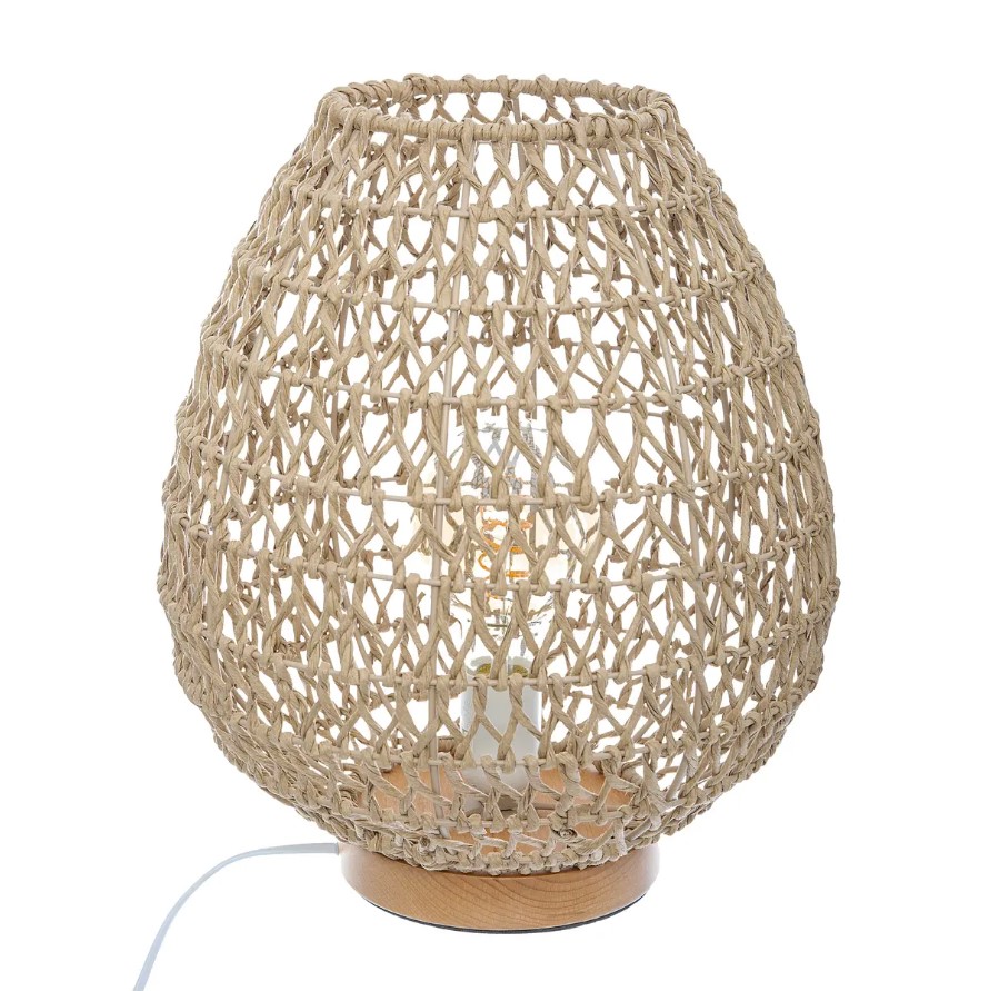 Lampa 30×35,5cm metal/papir/bambus bez