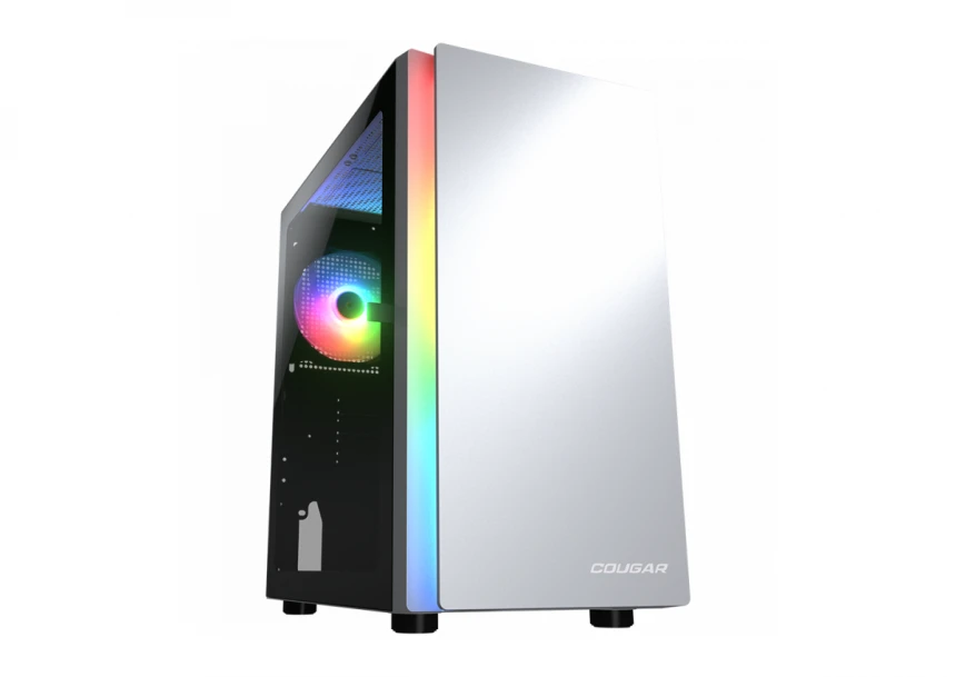 COUGAR | Purity RGB White | PC Case | Mini Tower / TG Front Panel with ARGB strip / 1 x ARGB Fan / 3mm TG Left Panel
