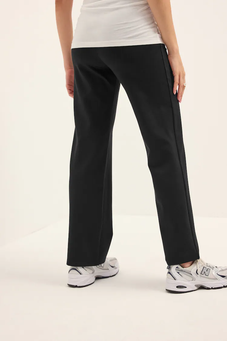 Black Maternity Straight Leg Ponte Trousers