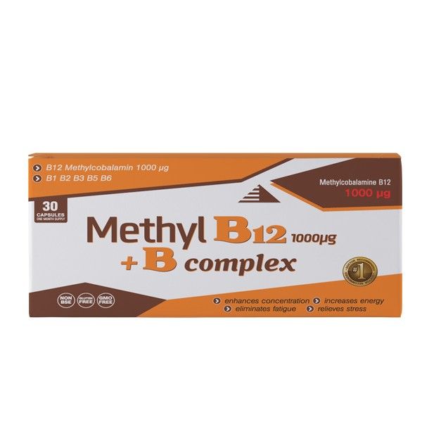 Methyl B12 1000 µg + B complex, 30 kapsula