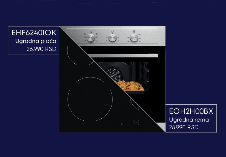 ELECTROLUX SET EOH2H00BX rerna + EHF6240IOK staklokeramička ploča