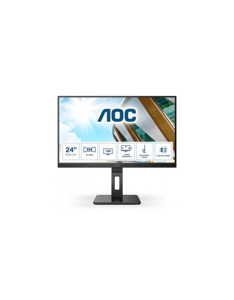 Monitor 23.8 AOC 24P2QM VA 1920x1080/75Hz/4ms/HDMI/DP/VGA/4xUSB/zvučnici