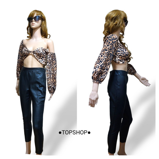 ●TOPSHOP● visok struk, imitacija kože