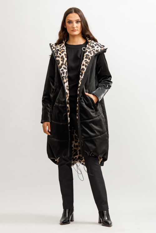 Jakna Tea crna leopard