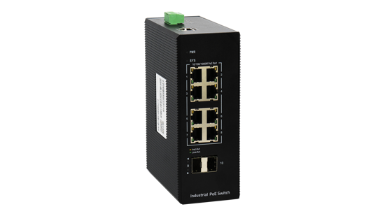 BDCOM IES200-V25-2S8P 8-Port Gigabit PoE+ 2-Port Gigabit SFP L2+ Managed PoE Industrial Switch