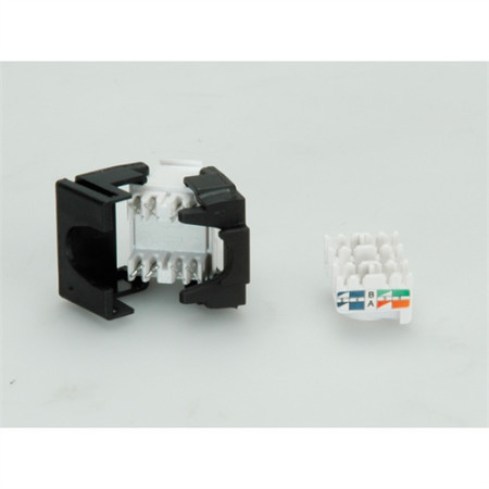 Secomp value keyst. jack, UTP, RJ45, Cat6, 180°, toolless, white ( 1690 )