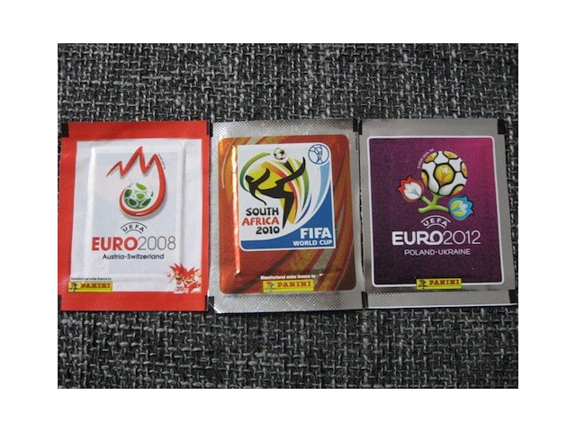 Euro 2008, Fifa 2010 i Euro 2012 - Panini kesice