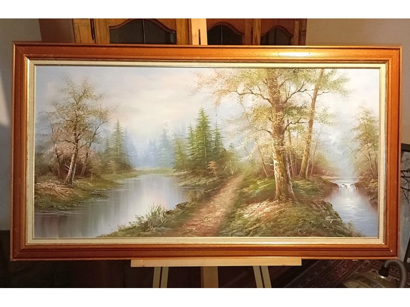 Ulje na platnu, 135 x 75 cm, francuski slikar, PRELEPO!