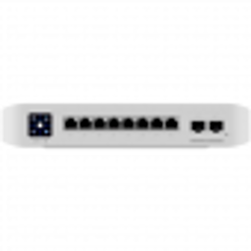 Ubiquiti USW-Pro-8-PoE-EU An 8-port, Layer 3 switch with PoE+ and PoE++ output.