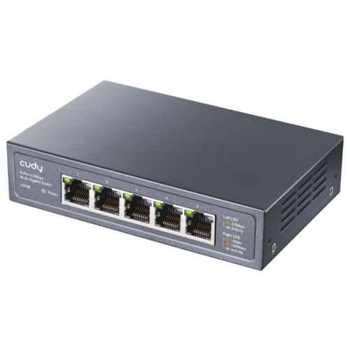 Cudy HS105 5-Port 2.5G Unmanaged Metal Switch za NAS zahteve koji zahtevaju intenzivnu propusnost