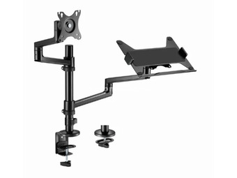 GEMBIRD MA-DA-04 Gembird Podesivi stoni drzac za monitor tilt, 17-32 max.8kg + nosac za laptop