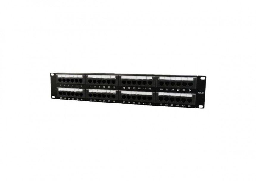 NPP-C548CM-001 Gembird Cat.5E 48 port patch panel with rear cable management 44109