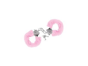 Metalne Lisice Roze Krzno Pink Furry Cuffs