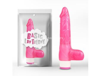 Realisticni vibrator sa testisima Luv Pleaser Pink