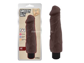 Mekani Realisticni Vibrator 24cm Greedy Guy Brown