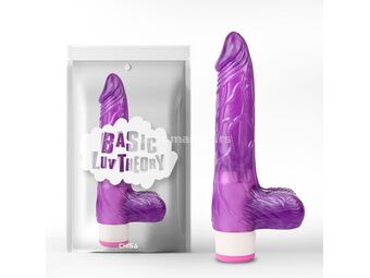 Realisticni vibrator sa testisima Luv Pleaser Purple